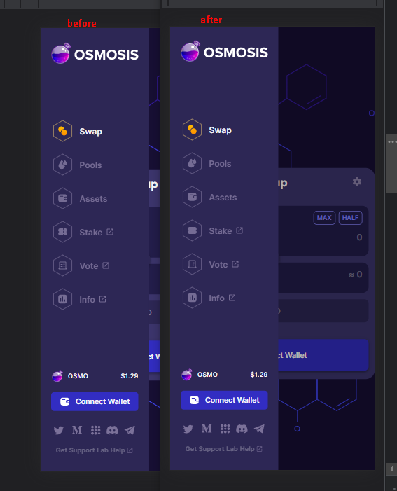 Drawer animation by Loa212 · Pull Request #752 · osmosis-labs/osmosis-frontend · GitHub