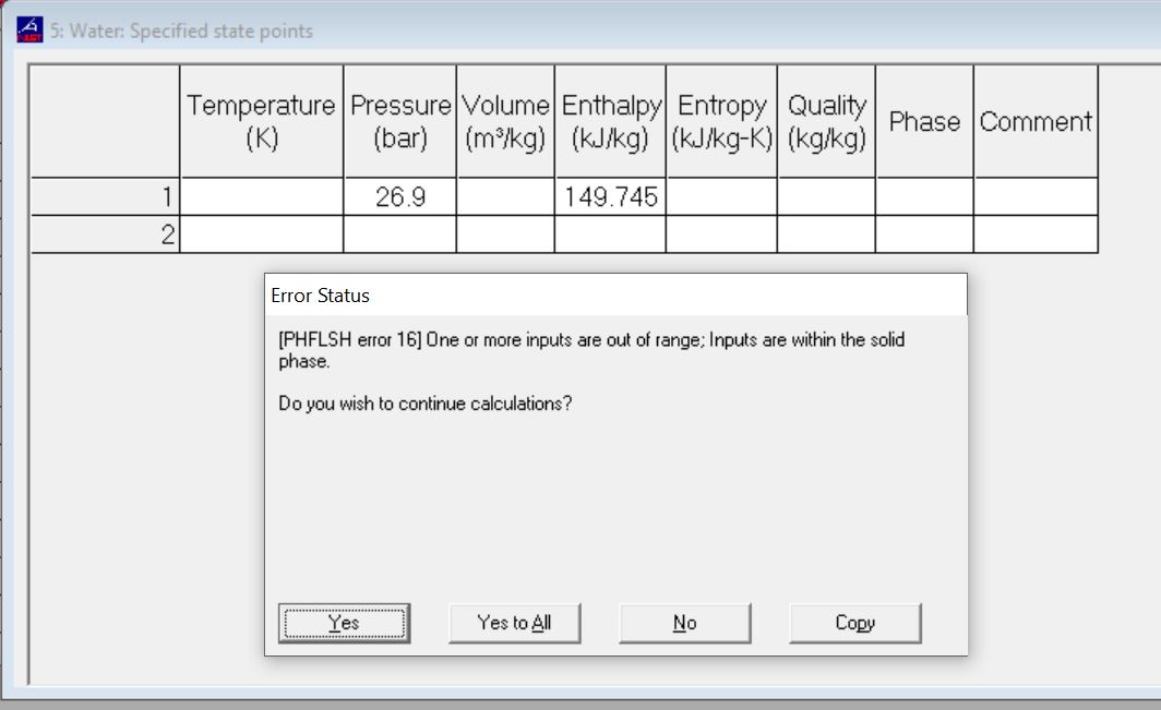 miniREFPROP.EXE GUI odd error error report for sub-cooled liquid water ...