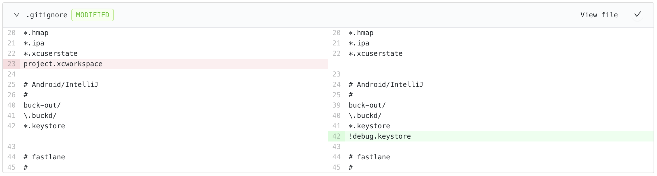 Diff doesn't show section changes / misleads on where changes appear ...