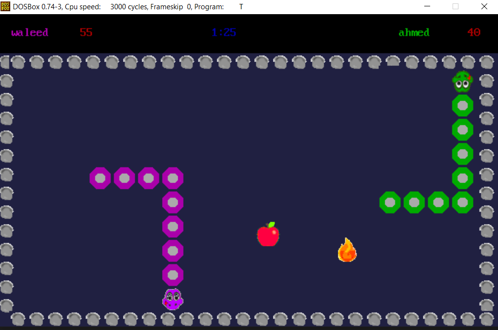 GitHub - Ahmed-walid/Snake-Rivals: 8086 Assembly game
