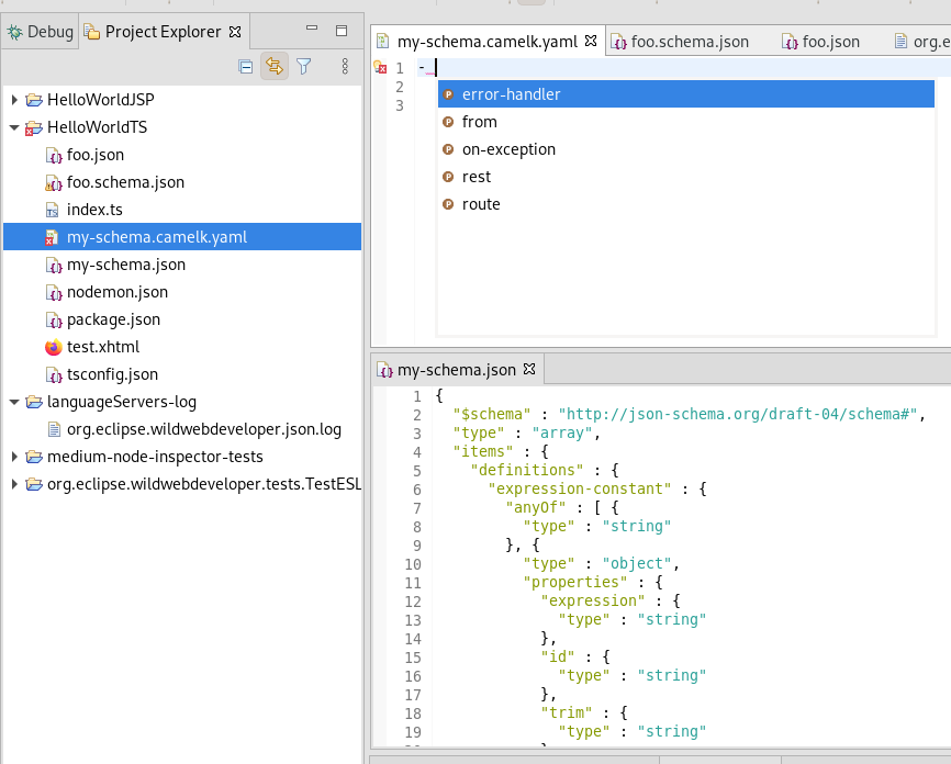 Cannot use provided schemas · Issue #461 · eclipse-wildwebdeveloper/wildwebdeveloper · GitHub