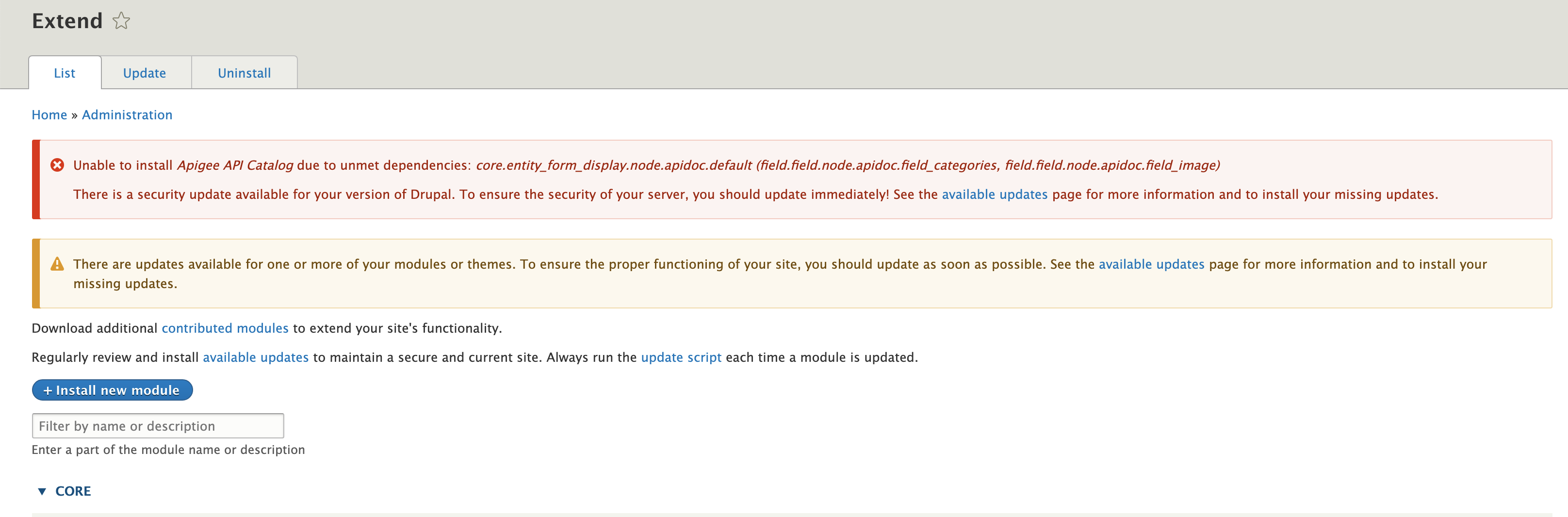 Cannot Uninstall and reinstall the Apigee API Catalog module · Issue #119 · apigee/apigee-api ...