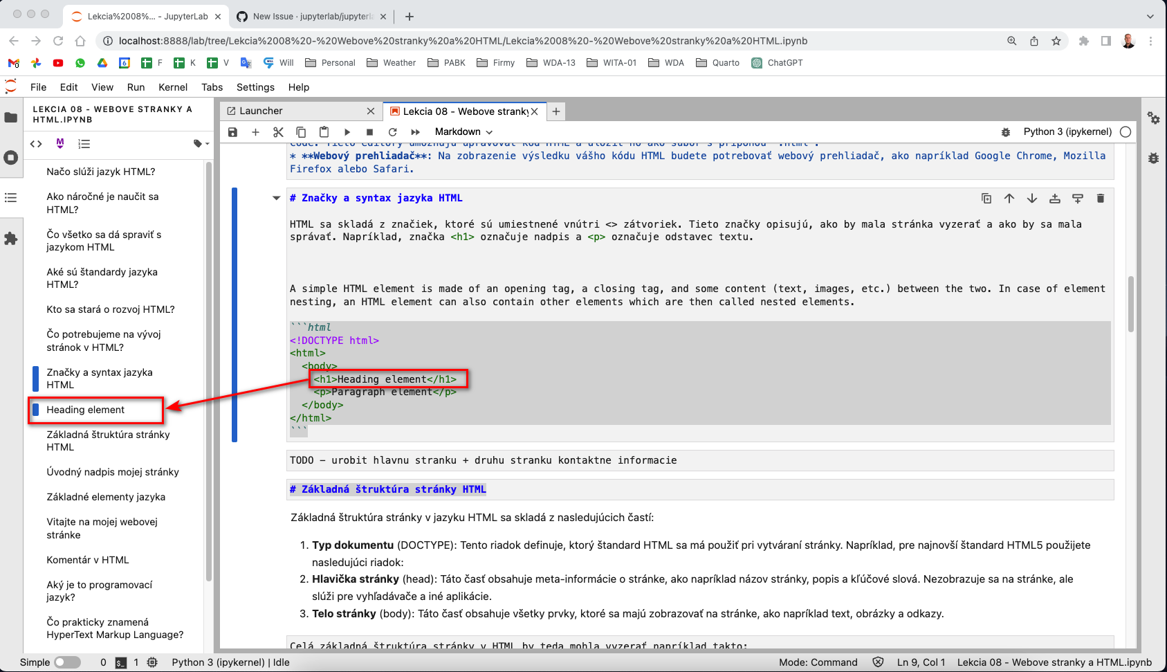 TOC - displays invalid heading from example markdown code · Issue ...