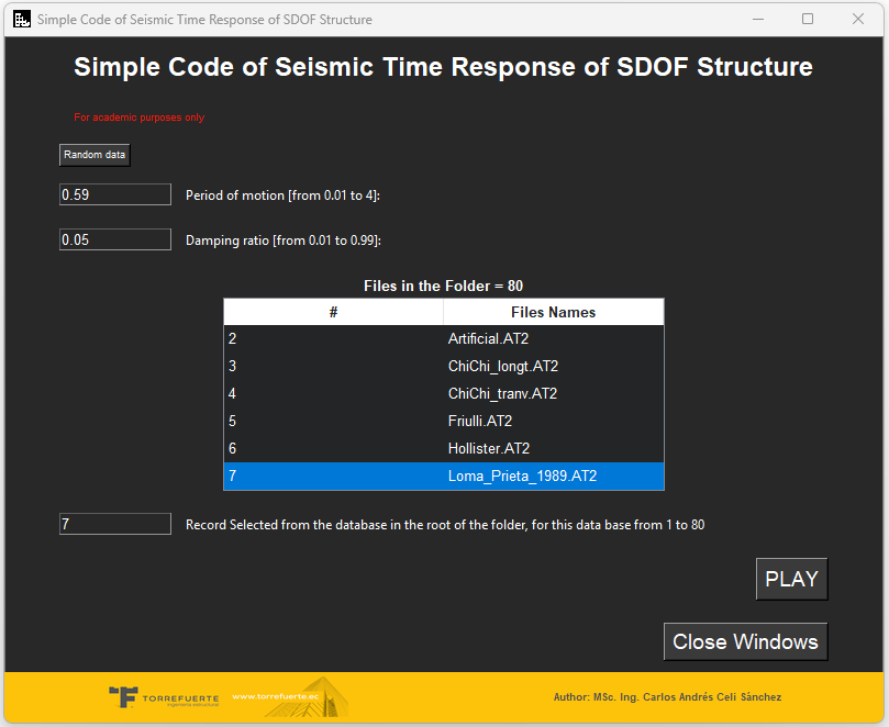 GitHub - Normando1945/Seismic-Time-Response-of-SDOF: This repository provides a straightforward ...