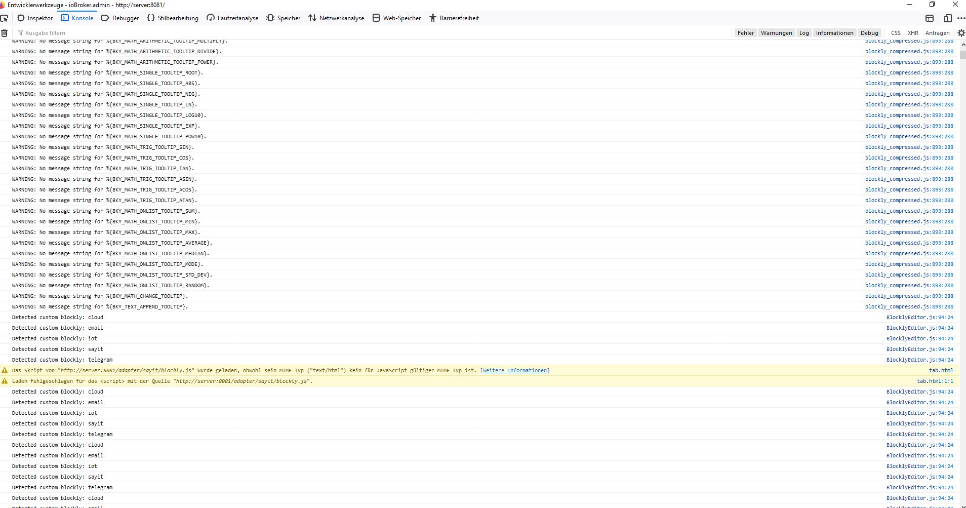 Editing & Saving scripts real slow · Issue #506 · ioBroker/ioBroker.javascript · GitHub