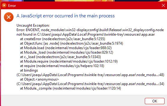 Twinkle tray java script error · Issue #558 · xanderfrangos/twinkle ...