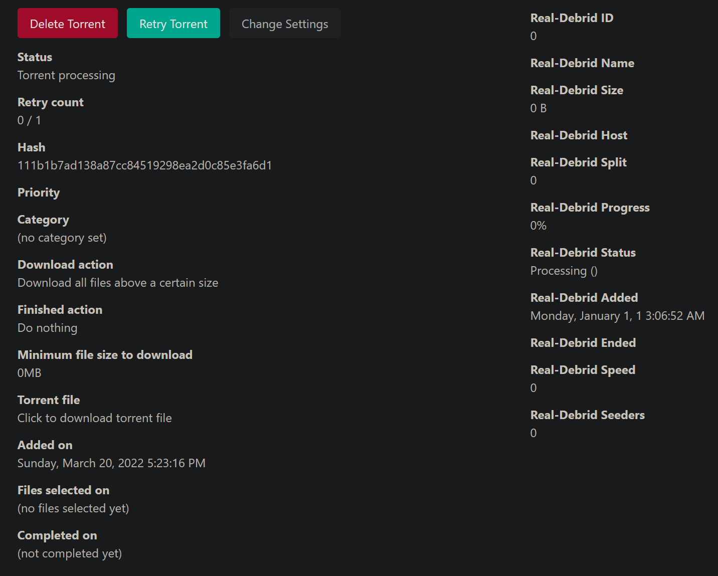 Alldebrid - Unexpected character encountered while parsing value: