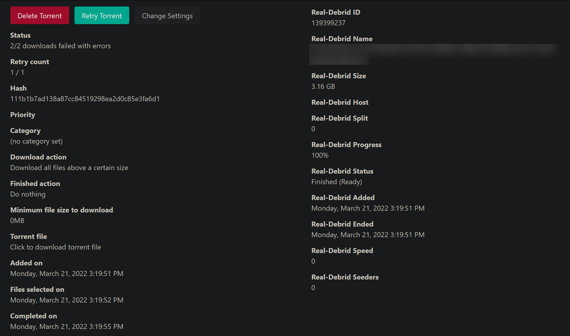 Alldebrid - Unexpected character encountered while parsing value: