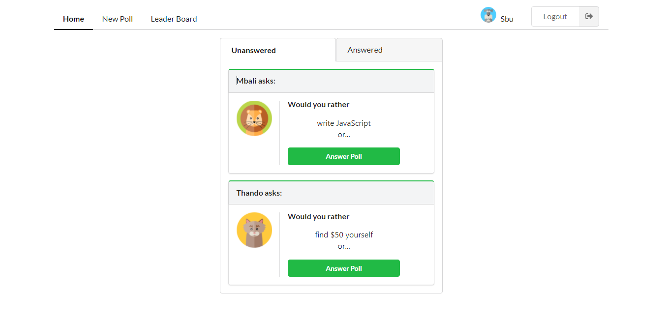 GitHub - CollinsTshuma/reactnd-would-you-rather