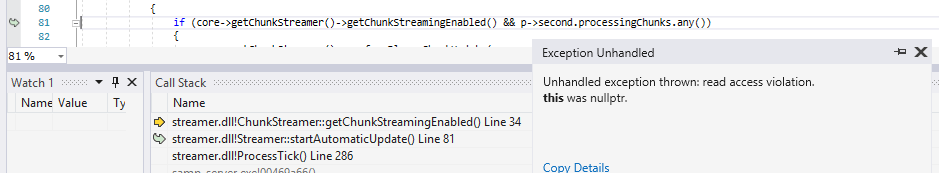 Server crashes when first player connects · Issue #248 · samp-incognito/samp-streamer-plugin ...