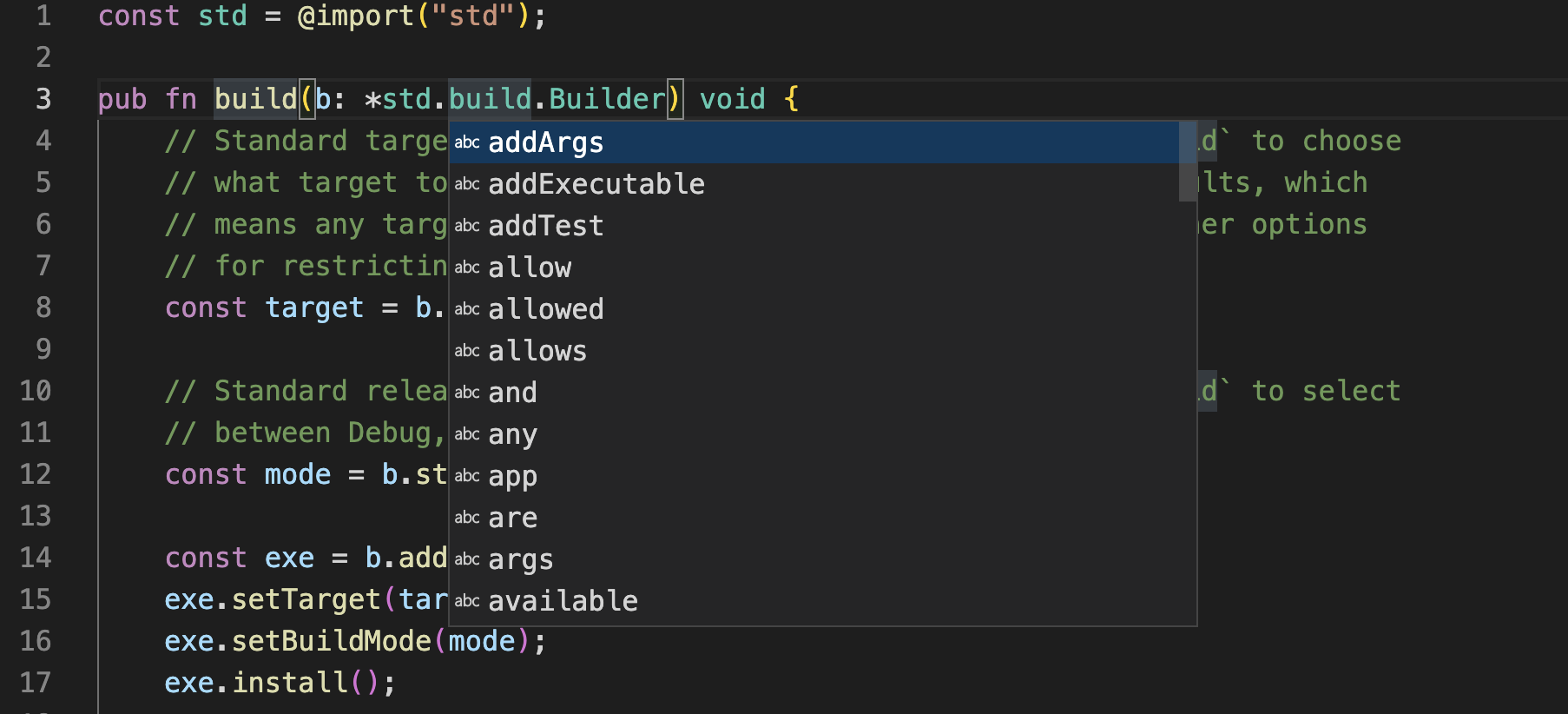 zls is running successfully but autocomplete (ctrl+space) doesn't show anything useful on VSCode ...
