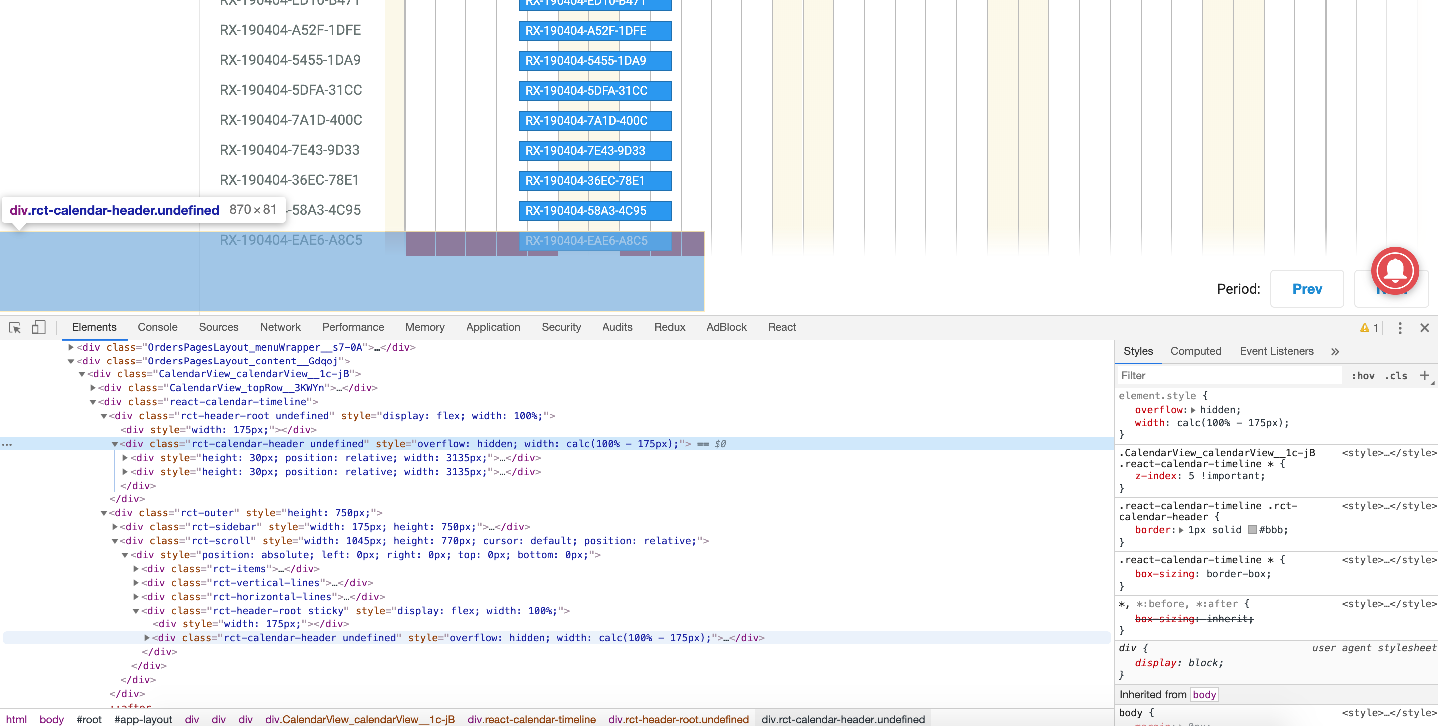 v0.25.0 timeline className rct-header-root undefined · Issue #566 · namespace-ee/react-calendar ...
