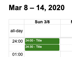 Time slot labels start at 24:00 instead of 00:00 in Chrome with "hour12 ...
