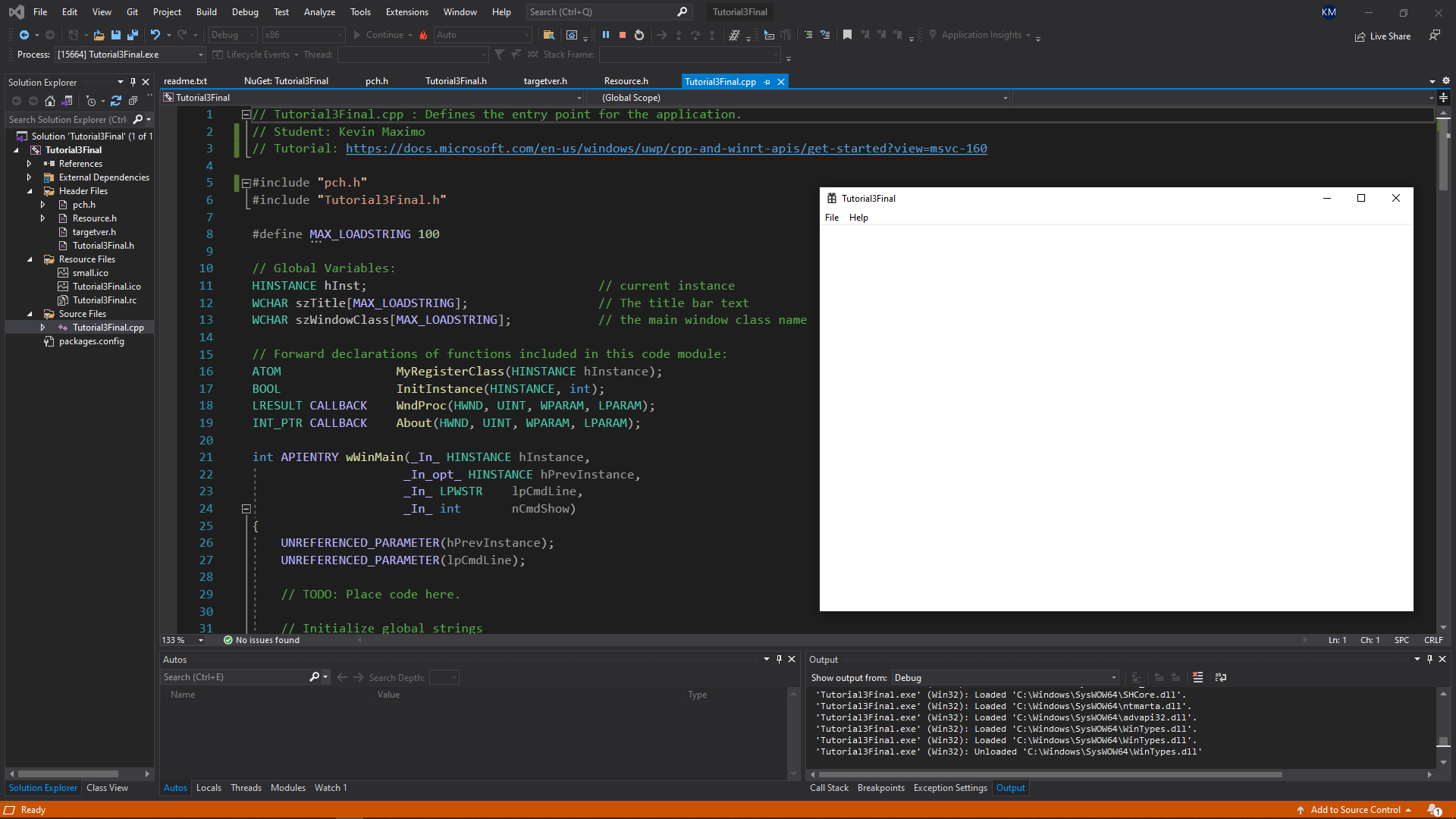 GitHub - KevinXMaximo/Tutorial3: Program which follows the following tutorial: https://docs ...