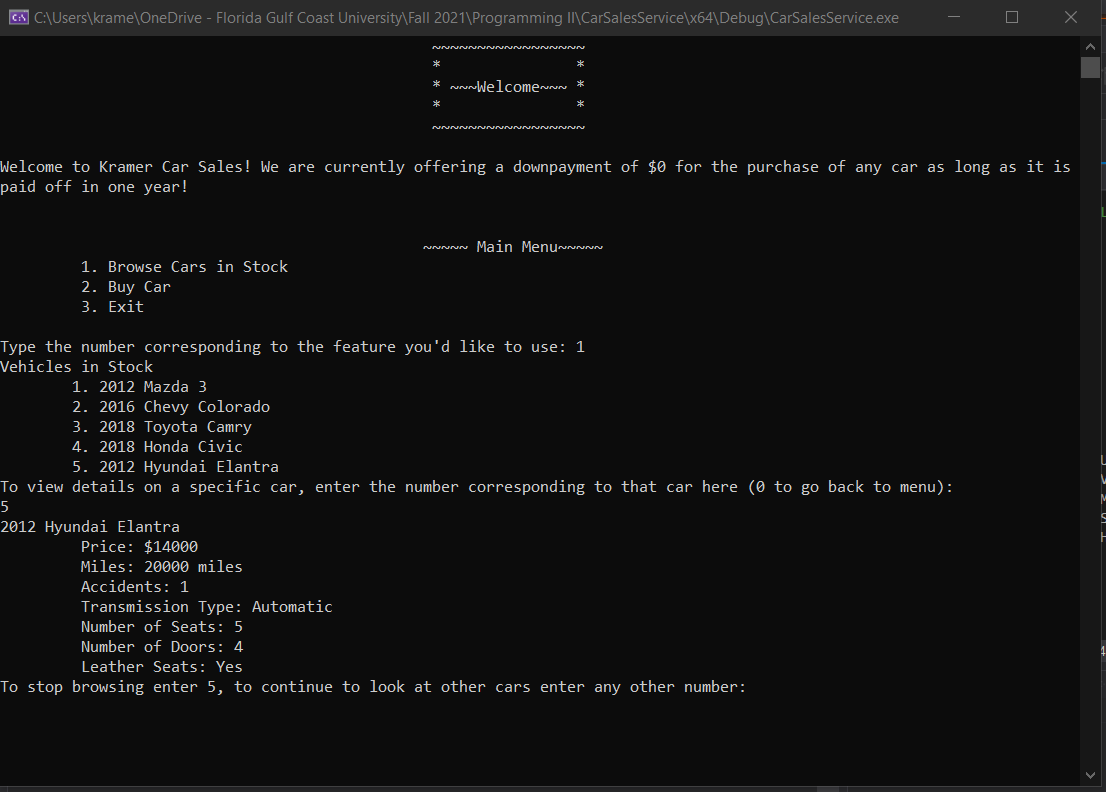 GitHub - ethan-kramer/Car-Sales-Service
