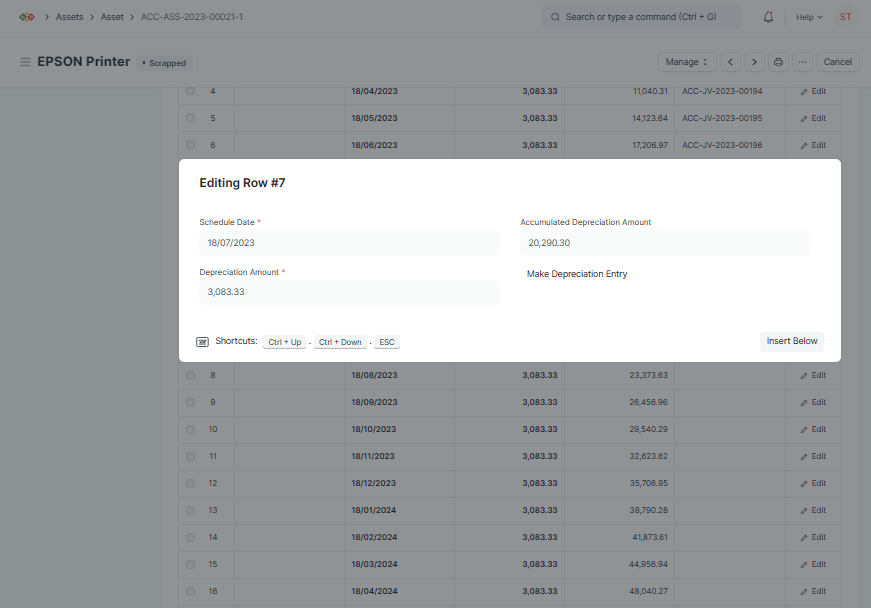 Scrap Item : System should not allow user to make depreciation entry for scrap items · Issue ...