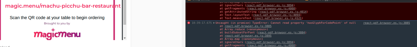 Using ZWSP throws an uncaught promise exception · Issue #964 · diegomura/react-pdf · GitHub