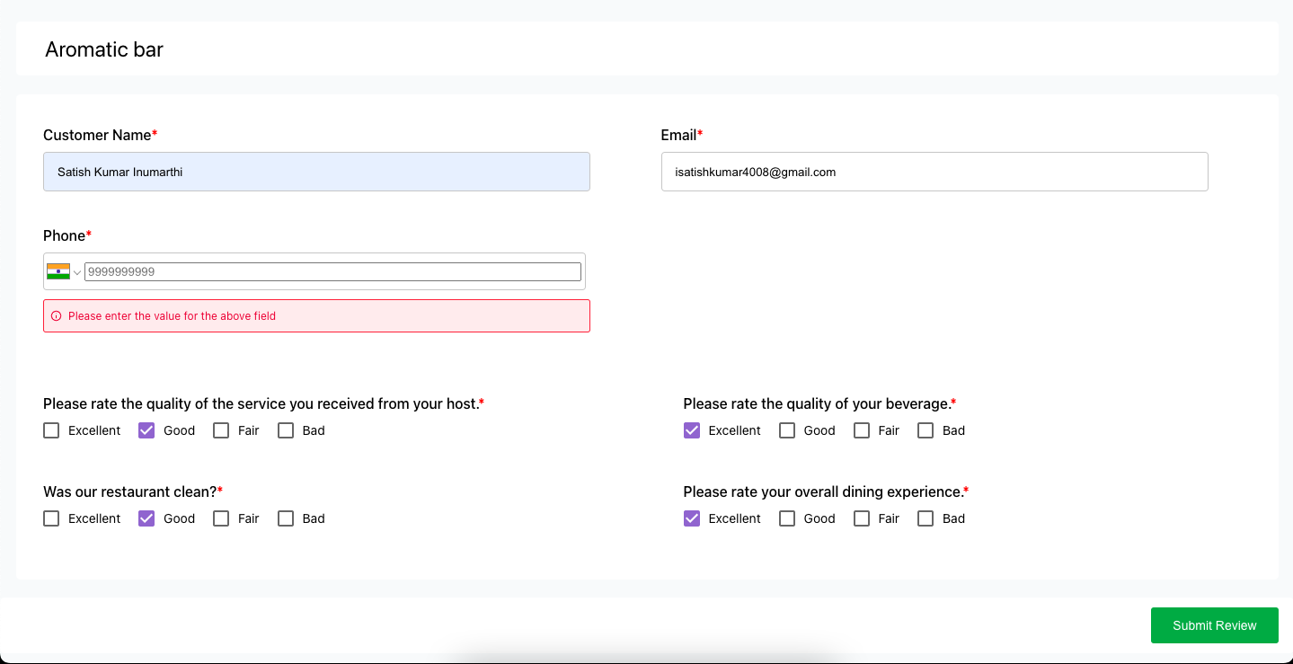 GitHub - Satish980/React-Feedback-Form: React Restaurant Feedback Application Made With Local ...