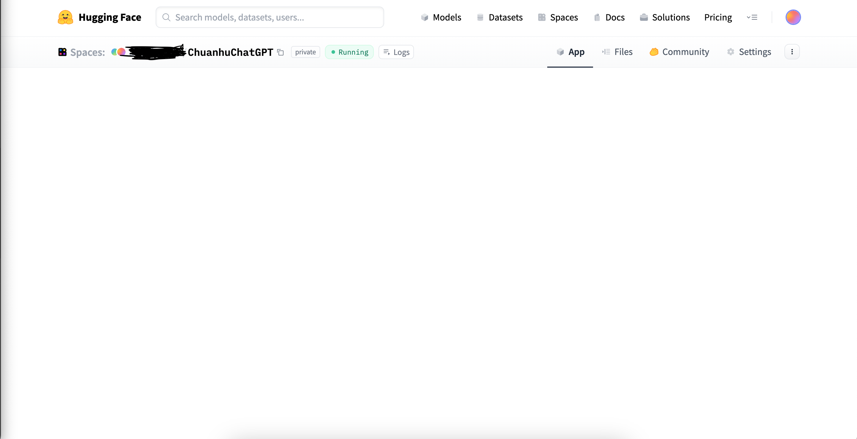 [其他]: 在Huggingface里复制到自己的空间后没有任何显示 · Issue #643 · GaiZhenbiao/ChuanhuChatGPT · GitHub