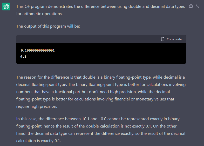 Deduction double values does give incorrect value. · Issue #84227 · dotnet/runtime · GitHub