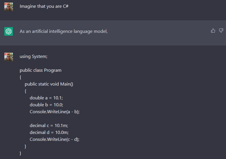 Deduction double values does give incorrect value. · Issue #84227 · dotnet/runtime · GitHub
