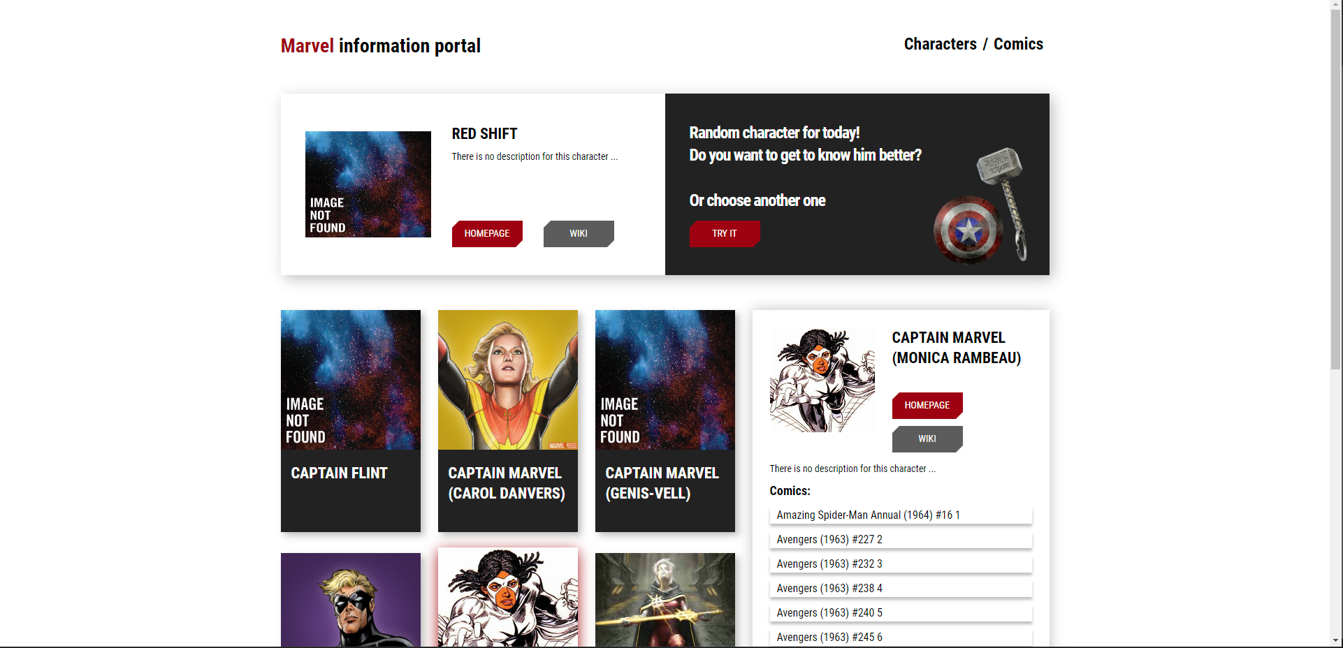 GitHub - Joramba/marvel_portal: Marvel Information Portal using free Marvel API