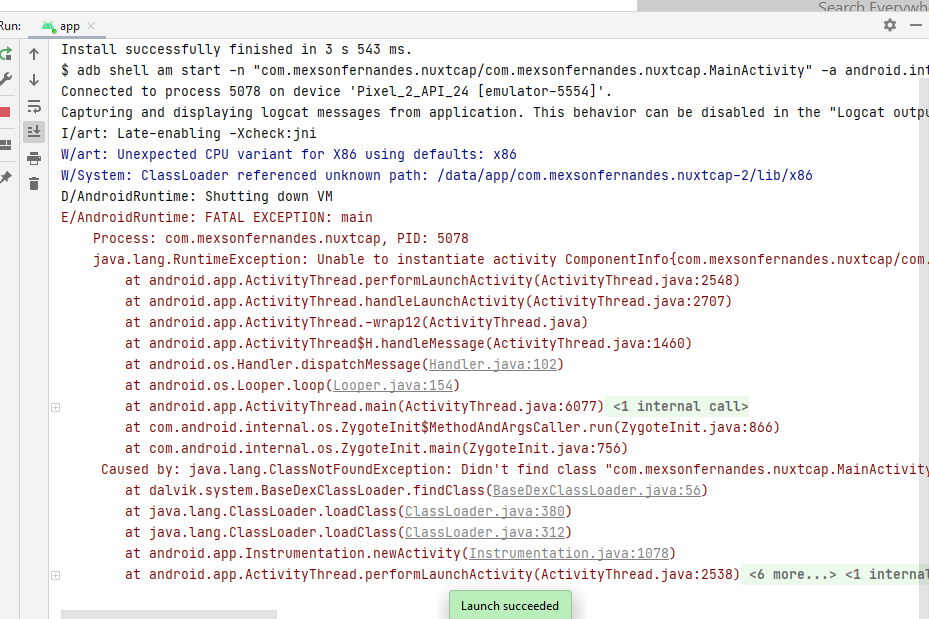 Immediately Crashes When Deploying To Android · Issue 9 · Mexsonfernandes Nuxt Ionic Capacitor