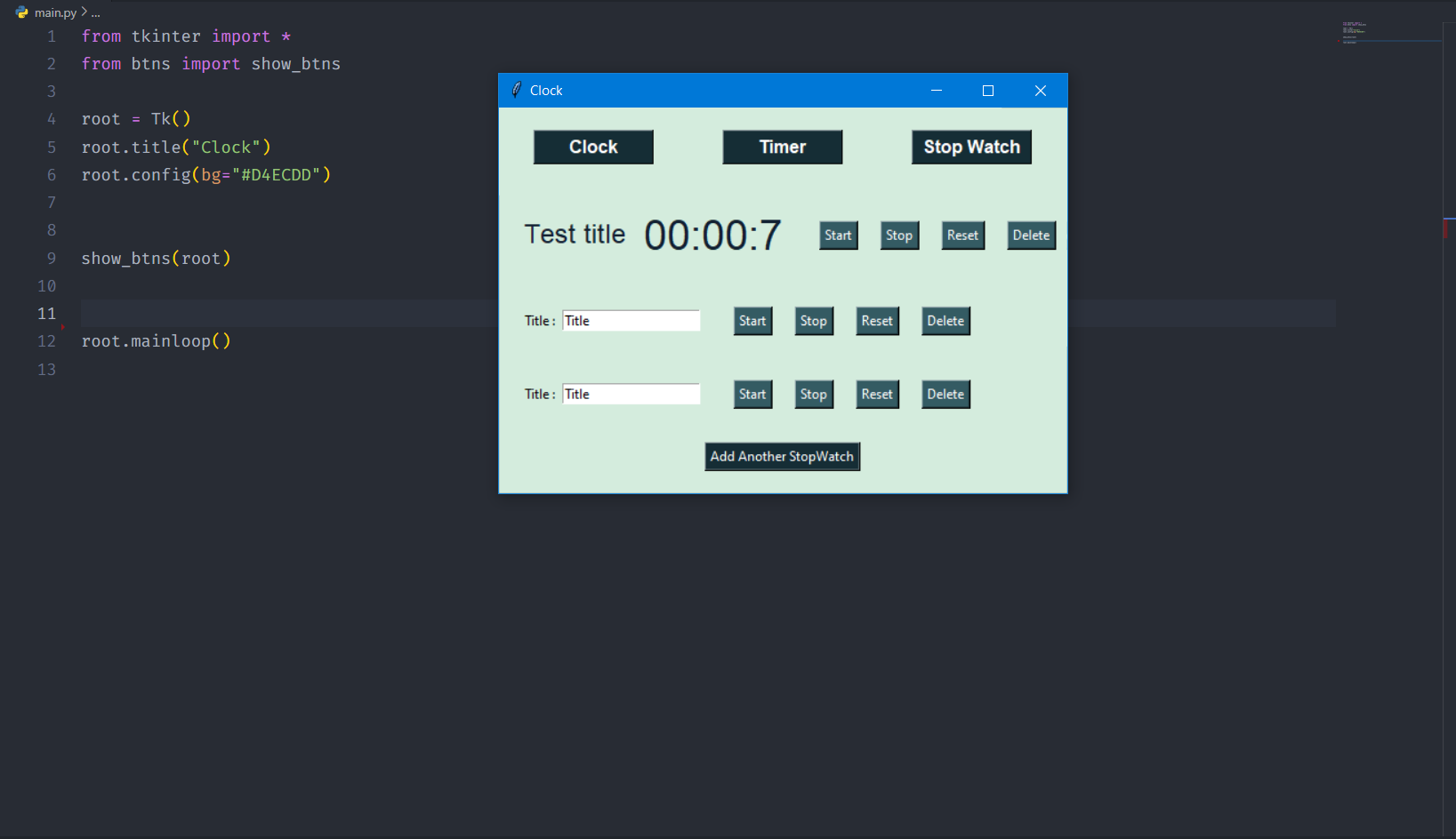 GitHub - anujsngh/Clock_Timer_StopWatch: Clock App in Tkinter with ...