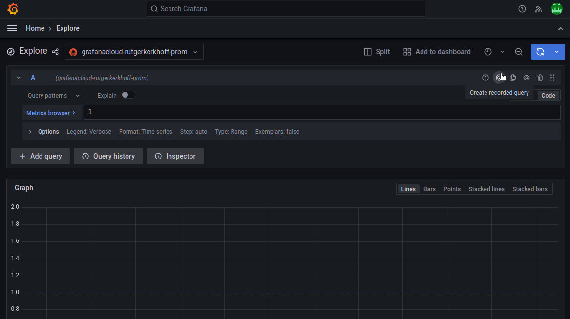 Alert rule and recording rule creation views are the same despite not having the same features ...