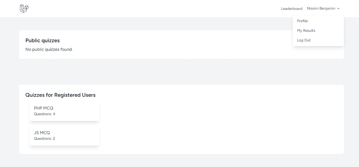 User Screenshots · Issue #2 · kareemaladawy/laravel-quiz-system · GitHub