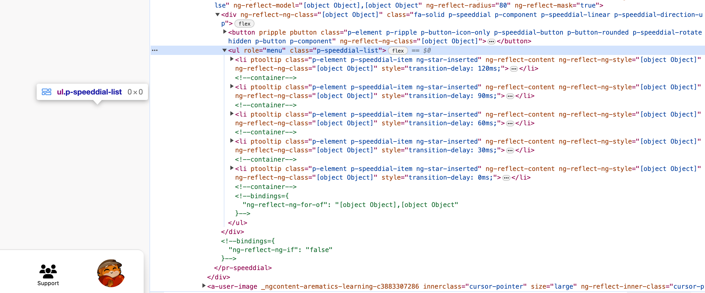 SpeedDial | Menu Items are only hidden but still in view on closed dial · Issue #13725 ...