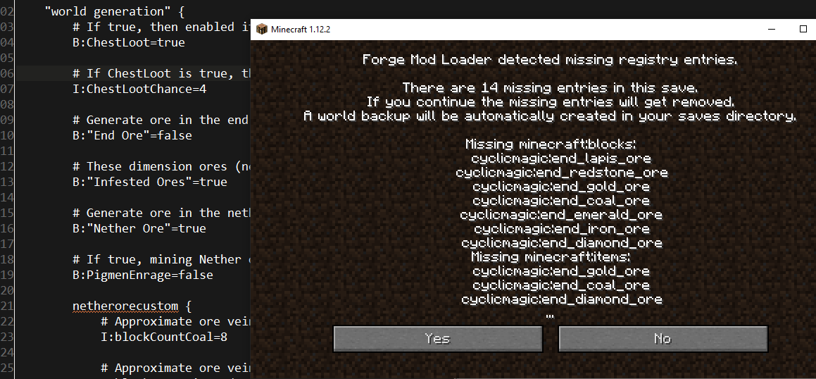 Nether ores not disableable · Issue #1085 · Lothrazar/Cyclic · GitHub
