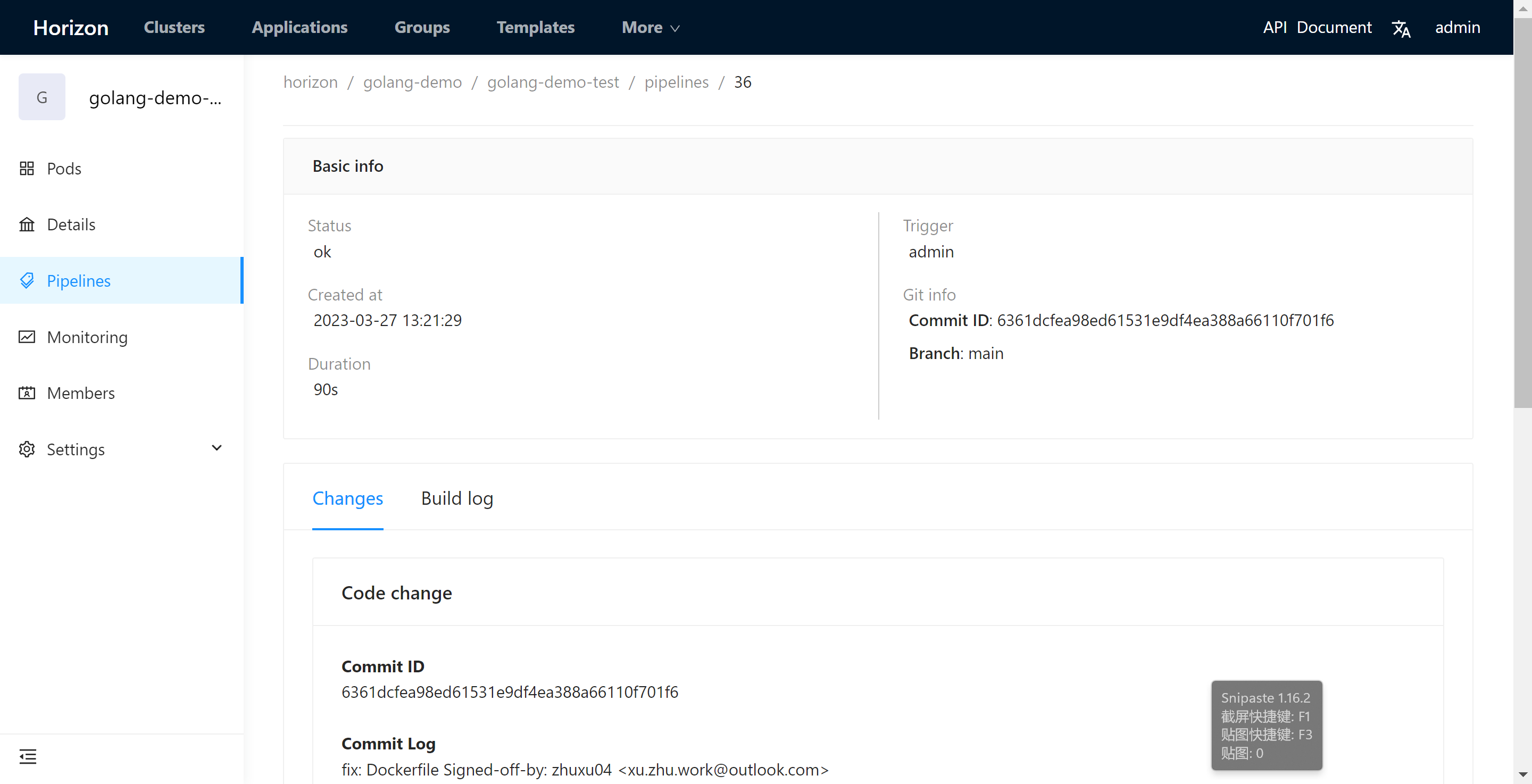 Detail statistics of steps in pipelinerun page · Issue #109 · horizoncd/horizon · GitHub