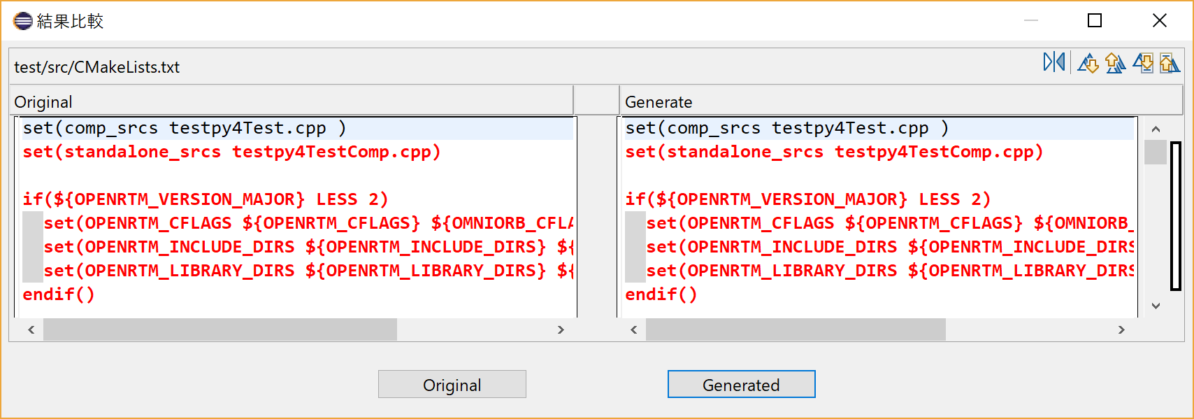 RTCBuilderのコード生成時に何も変更していないのに結果比較の画面が出る · Issue #126 · OpenRTM/OpenRTP-aist · GitHub