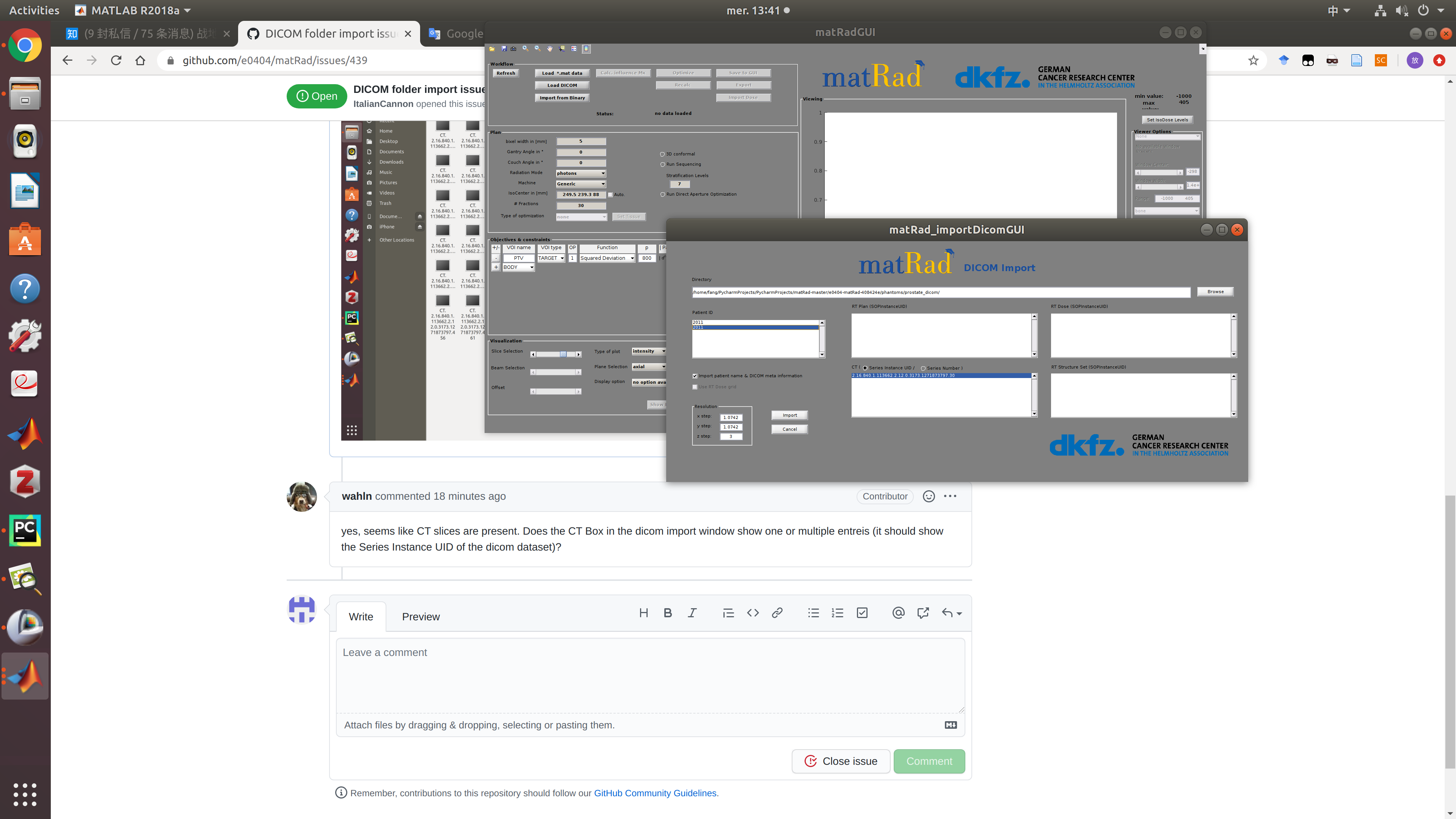 DICOM folder import issues · Issue #439 · e0404/matRad · GitHub