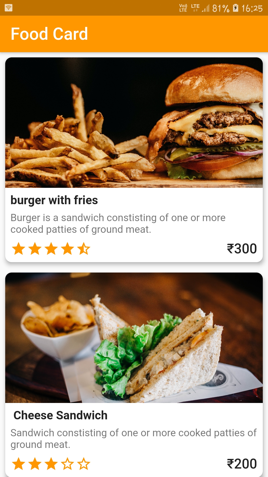 GitHub - anshujameshram/foodList: This display list of food card.