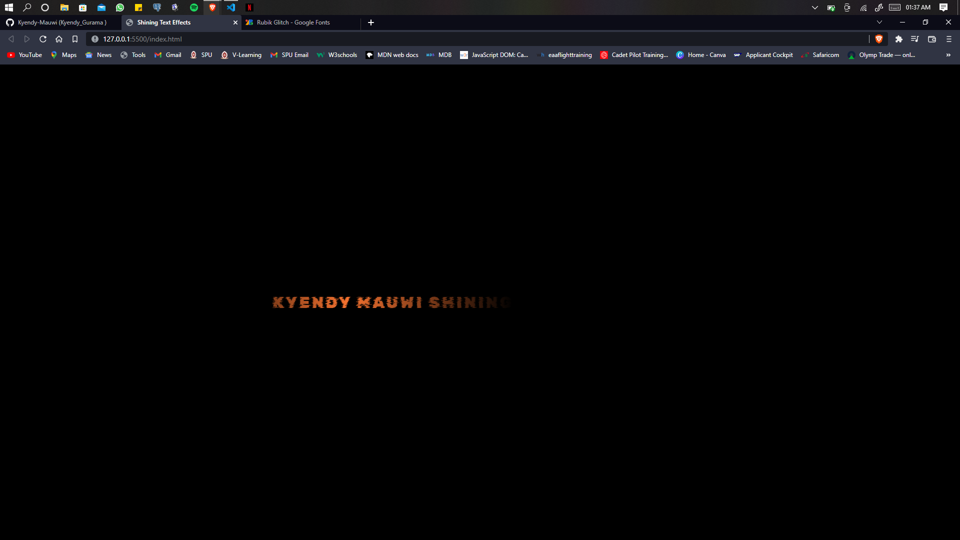 GitHub - Kyendy-Mauwi/Shining-Text-Animation-Effect