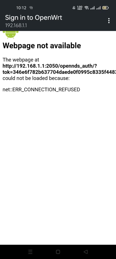 Webpage not available error on an android device · Issue #381 · openNDS/openNDS · GitHub
