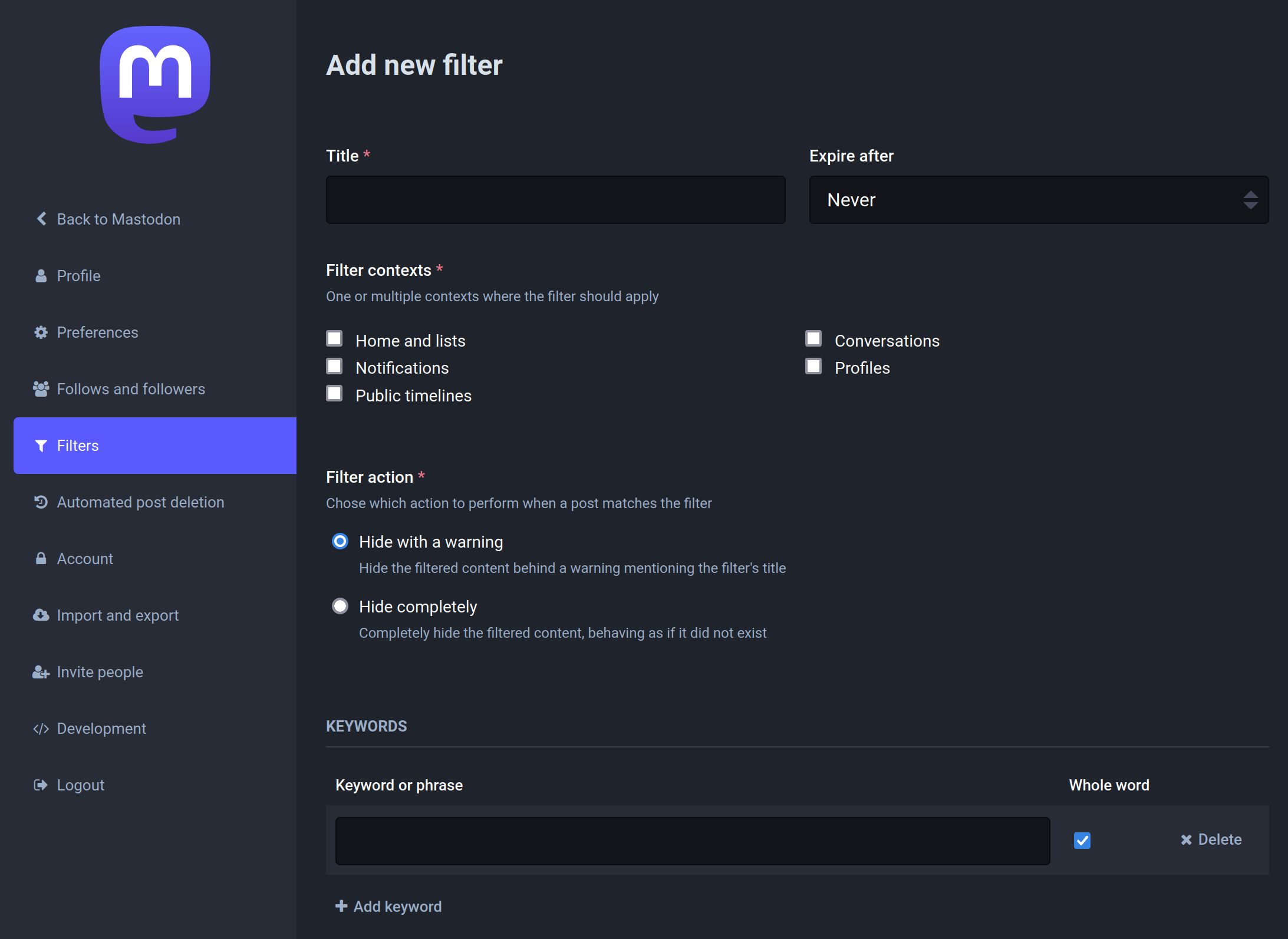 Muted Words · Issue #80 · sk22/megalodon · GitHub