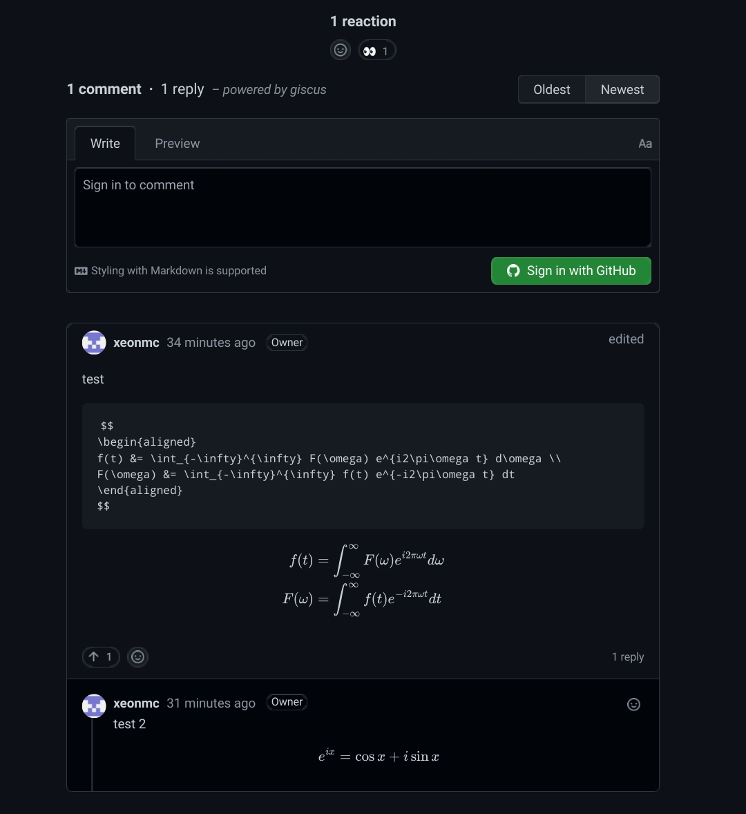 Add support for mathematical expressions · Issue #165 · giscus/giscus · GitHub