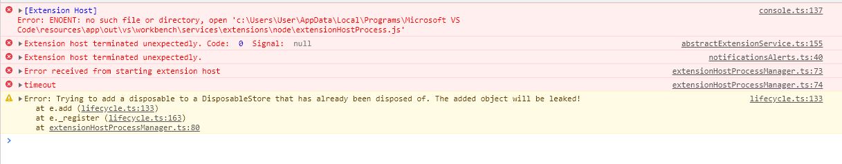 Extension Host Terminated Unexpectedly · Issue 95102 · Microsoft Vscode · Github