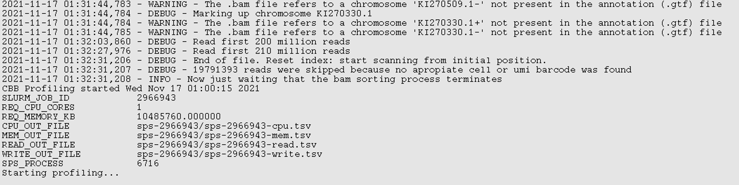 How to fix MemoryError (f" bam file #{k} could not be sorted by cells ...