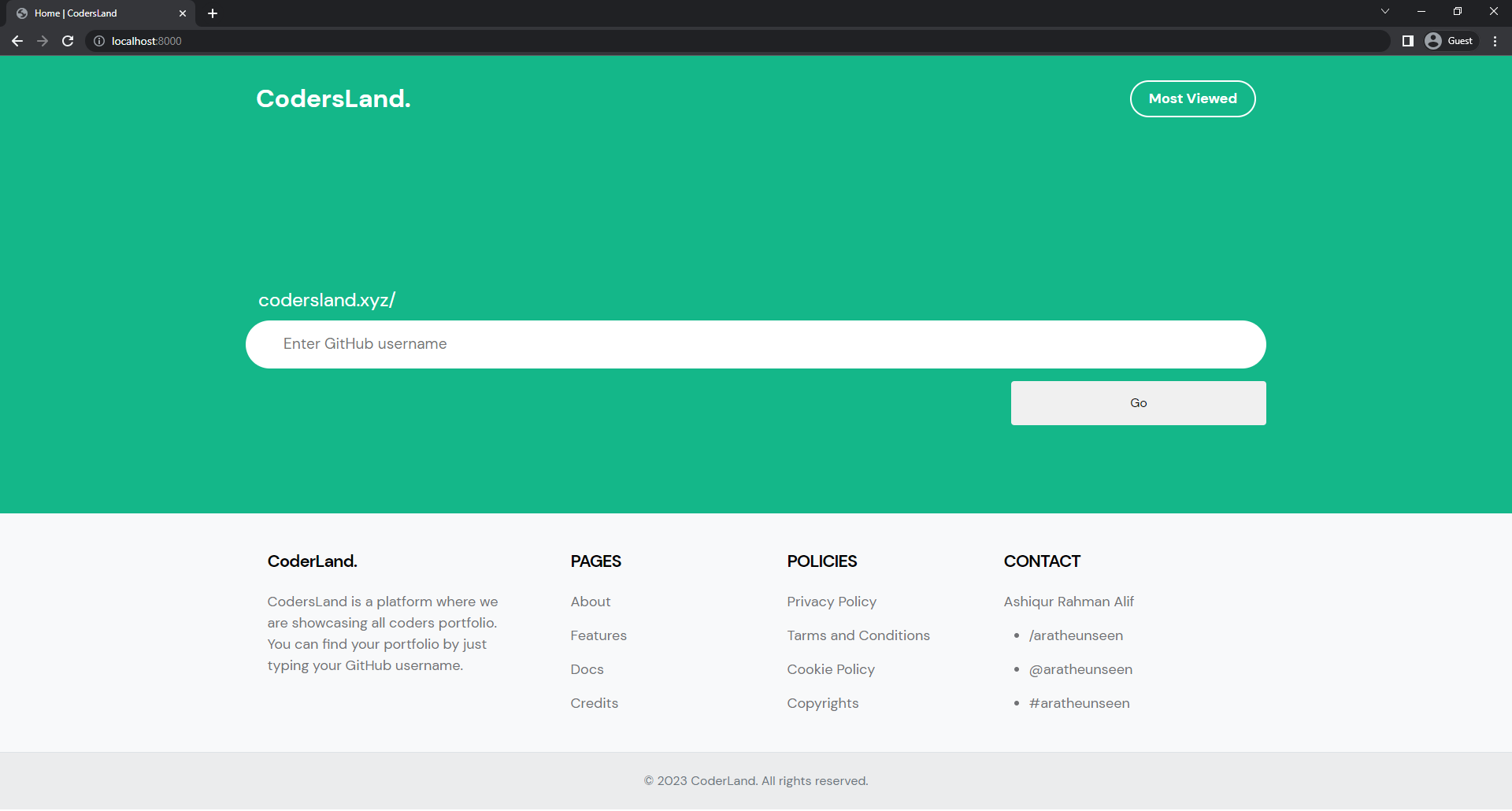 GitHub - aratheunseen/django-codersland: CodersLand is a portfolio showcase platform where we ...