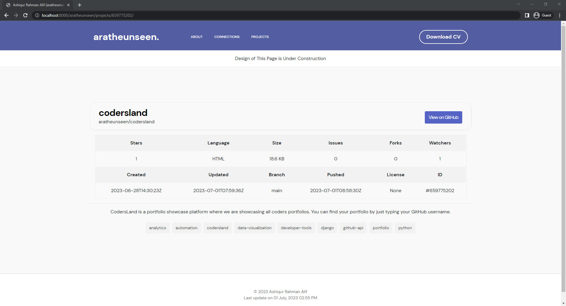 GitHub - aratheunseen/django-codersland: CodersLand is a portfolio showcase platform where we ...