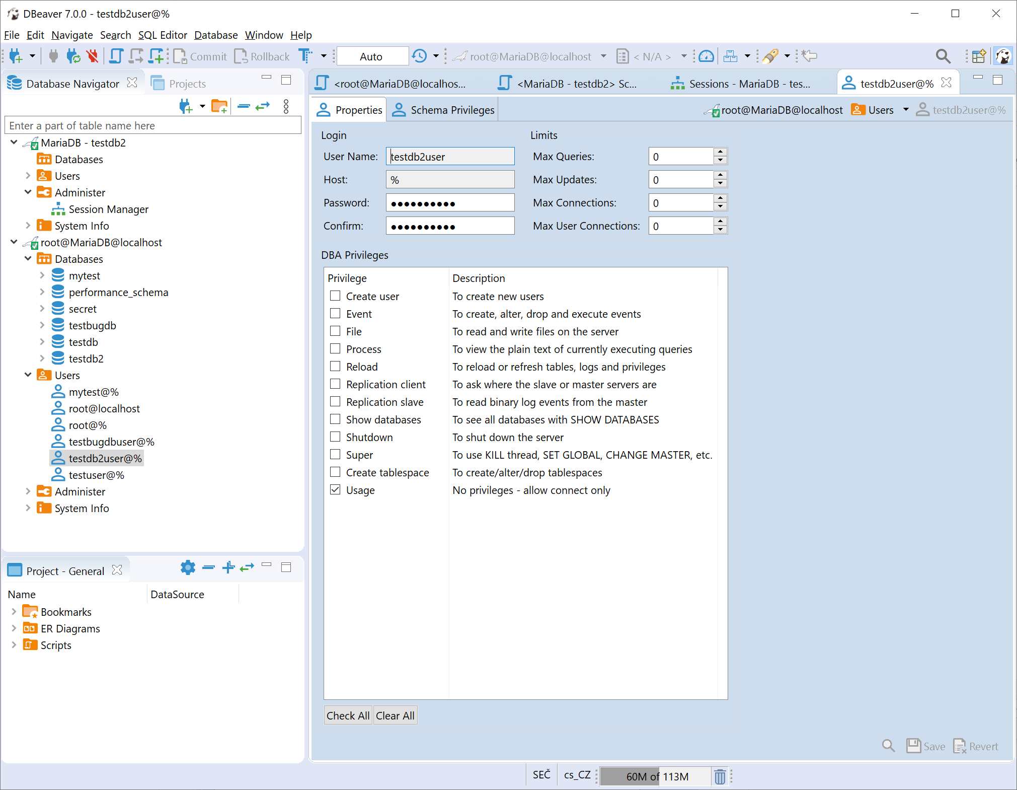 mariadb: Tables not shown when you have no SHOW DATABASES priviledge · Issue #8010 · dbeaver ...