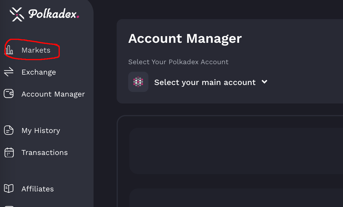 Markets link from account manager and sign-in/up pages does not work · Issue #207 · Polkadex ...