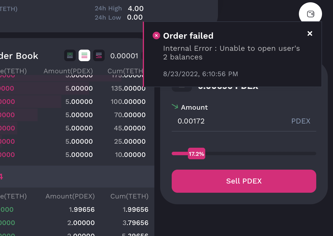 Internal Error : Unable to open user's 2 balances · Issue #216 · Polkadex-Substrate/Polkadex ...