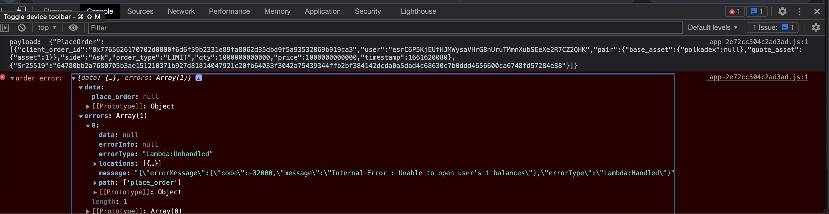 Internal Error : Unable to open user's 2 balances · Issue #216 · Polkadex-Substrate/Polkadex ...
