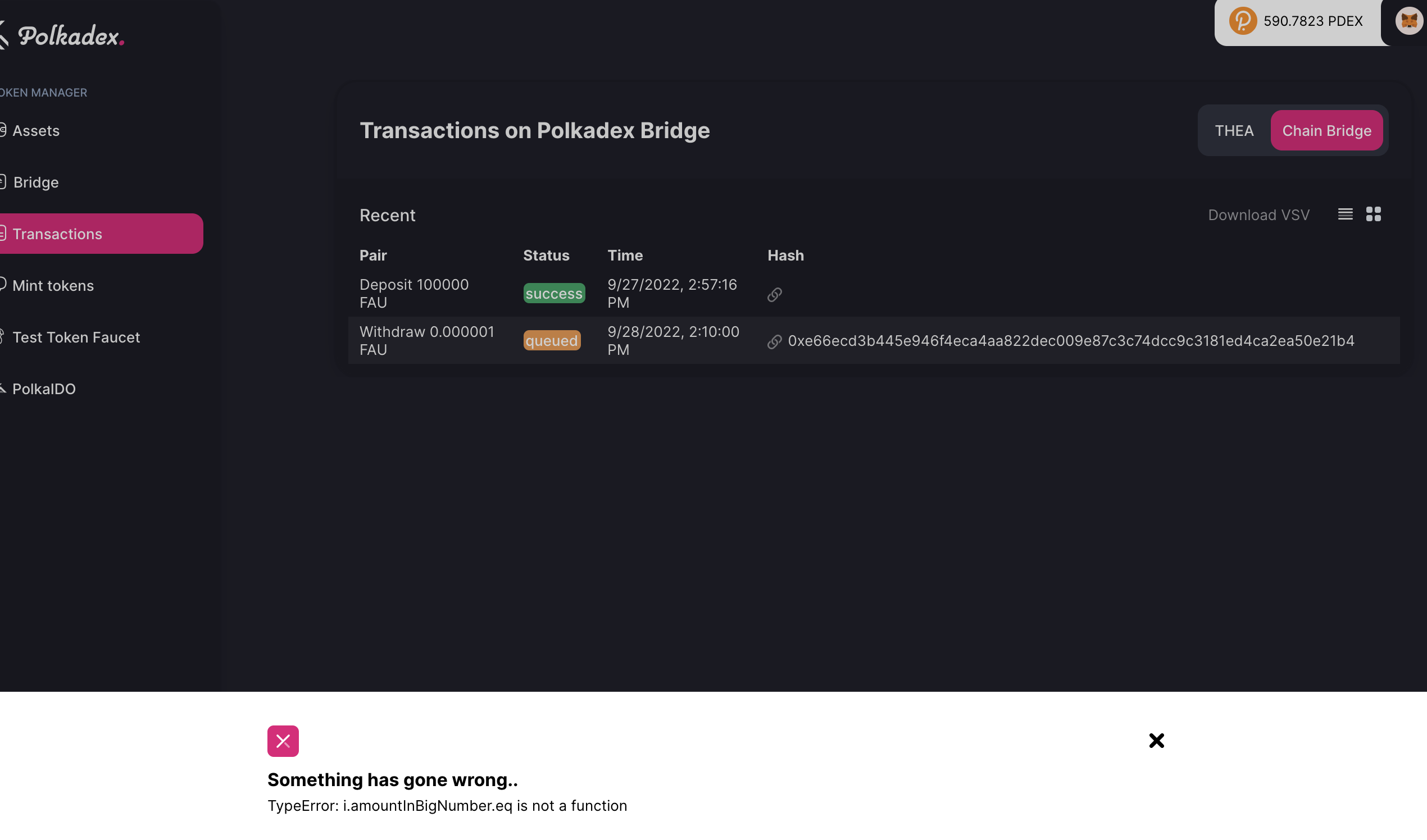 Error connecting metamask wallet: TypeError: i.amountInBigNumber.eq is not a function · Issue ...