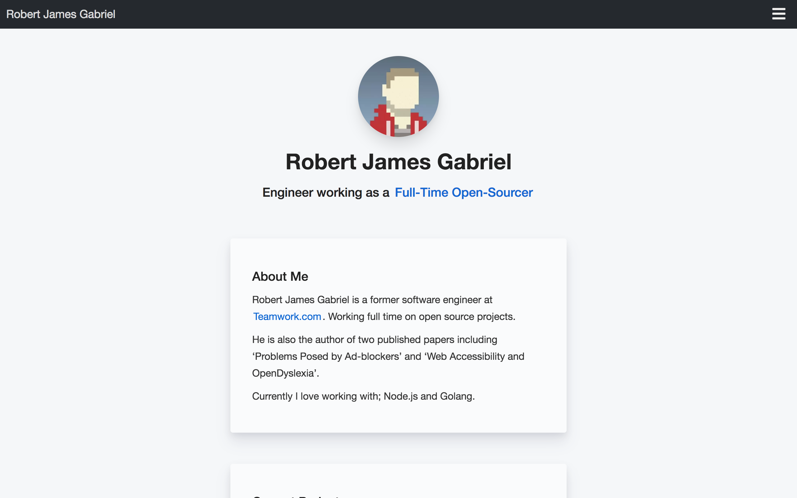 Added https://robertgabriel.ninja/ · Issue #2337 · twbs/bootstrap-expo ...